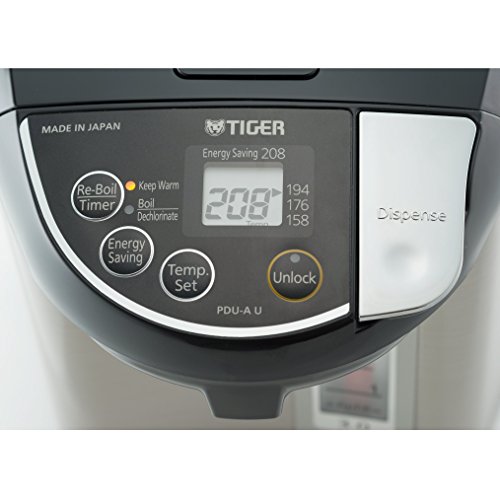 Tiger PDU-A30U-K Electric Water Boiler and Warmer, Stainless Black, 3.0-Liter