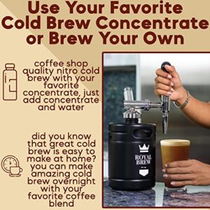 The Original Royal Brew Nitro Cold Brew Coffee Maker - Gift for Coffee Lovers - 64 oz Home Keg, Nitrogen Gas System Coffee Dispenser Kit