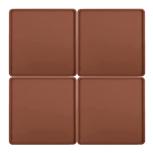 4 PCS Extra Thick Silicone Dehydrator Sheets With Edge - Silicone Fruit Vegetables Leather Dehydrator Trays for Liquids - Trays Liner for Dehydrator - Kitchen Dehydrator Mats Accessories