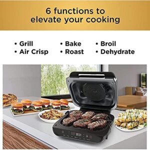 Ninja FG551 Foodi Smart XL 6-in-1 Indoor Grill with Air Fry, Roast, Bake, Broil & Dehydrate, Smart Thermometer, Blue/Blue