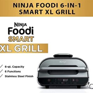 Ninja FG551 Foodi Smart XL 6-in-1 Indoor Grill with Air Fry, Roast, Bake, Broil & Dehydrate, Smart Thermometer, Blue/Blue