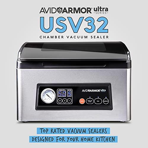 Avid Armor - Chamber Vacuum Sealer Machine USV32 Ultra Series, Vacuum Food Sealer for Wet Foods, Meat Sealers Vacuum Packing Machine, Compact Vacuum Chamber Sealer with 11.5 -Inch Vacuum Sealer Bar