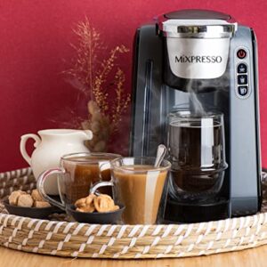 Mixpresso - Single Serve K-Cup Coffee Maker | With 4 Brew Sizes for 1.0 & 2.0 K-Cup Pods | Removable 45oz Water Tank | Quick Brewing with Auto Shut-Off | Rapid Brew Technology (Dark/Gray)