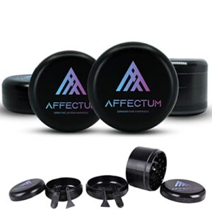 affectum spice grinder 2.5 inch – aluminum material herb grinder (black)