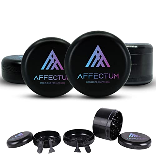 AFFECTUM Spice Grinder 2.5 inch - Aluminum Material Herb Grinder (Black)