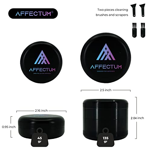 AFFECTUM Spice Grinder 2.5 inch - Aluminum Material Herb Grinder (Black)