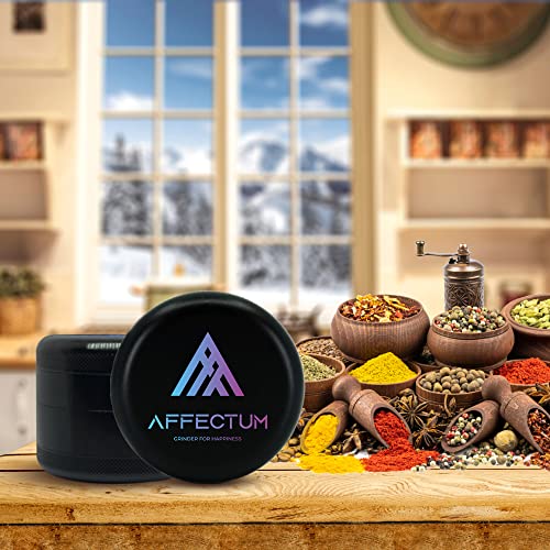 AFFECTUM Spice Grinder 2.5 inch - Aluminum Material Herb Grinder (Black)