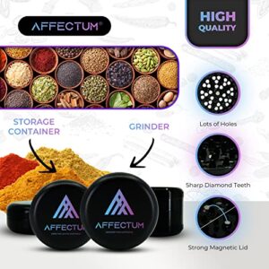 AFFECTUM Spice Grinder 2.5 inch - Aluminum Material Herb Grinder (Black)