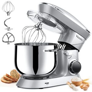 9.5 qt stand mixer, 10-speed tilt-head food mixer, vezzio 660w kitchen electric mixer with stainless steel bowl, dishwasher-safe attachments for most home cooks (silver)