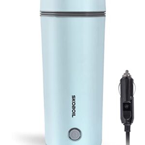 Car Kettle Water Boiler 12V – Portable Electric Kettle Heater Cup for Car – 350ML Stainless Steel Travel Kettle Electric Small Auto Shut-off for Car Camping, Road Trip, Blue