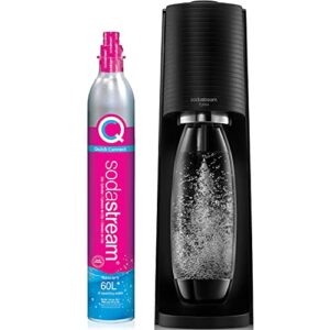 sodastream terra sparkling water maker (black) with co2 and dws bottle