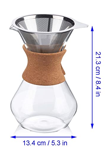 Pour Over Coffee Maker with Dripper Filter 34 Ounce/ 1000 ml