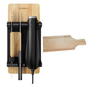 cuisinart cek-41 ac electric knife, one size, black includes wooden cutting board bundle