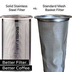 Rumble Jar - Next-Gen Cold Brew Coffee Maker for Mason Jars - 200 Micron Filter Is Ideal for Coarse Grounds & Stronger Coffee - Standalone Filter (no Mason Jar included)