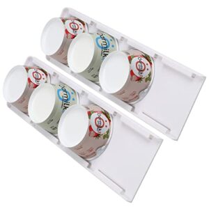 yogurt organizer for fridge, yogurt holder for refrigerator greek and vegan yogurt organizer slider yogurt organizer sliding yogurt holder w/ adhesive tapes for 4 yogurts of 3.75 inch, 2 pack