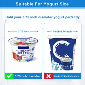 Yogurt Organizer for Fridge, Yogurt Holder for Refrigerator Greek and Vegan Yogurt Organizer Slider Yogurt Organizer Sliding Yogurt Holder w/ Adhesive Tapes for 4 Yogurts of 3.75 inch, 2 Pack