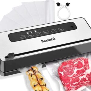 Precision Food Vacuum Sealer Machine, Daintii 85Kpa Automatic Vacuum Air Sealing System with 9-in-1 Preset & Built-in Cutter, Includes Starter Kit