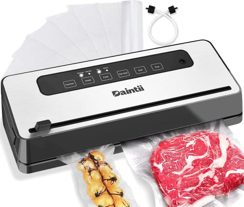 Precision Food Vacuum Sealer Machine, Daintii 85Kpa Automatic Vacuum Air Sealing System with 9-in-1 Preset & Built-in Cutter, Includes Starter Kit