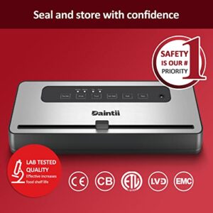 Precision Food Vacuum Sealer Machine, Daintii 85Kpa Automatic Vacuum Air Sealing System with 9-in-1 Preset & Built-in Cutter, Includes Starter Kit