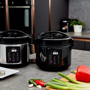 Yum Asia Kumo YumCarb Rice Cooker with Ceramic Bowl and Advanced Fuzzy Logic, (5.5 Cups, 1 Litre), 5 Rice Cooking Functions, 3 Multicooker Functions, 110V US Power (Dark Stainless Steel)