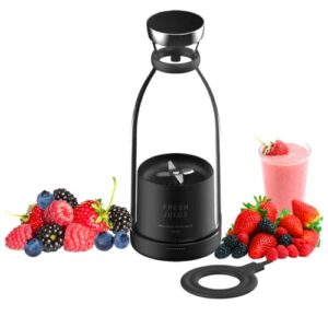 defyned personal travel blender for fresh juice, smoothies and shakes, portable size blender, wireless charging usb blender (black)