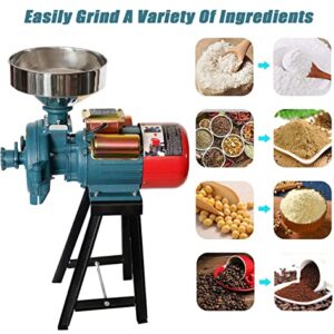 NAIZEA Electric Grain Mill Grinder Corn Grinder, 110V 3000W Commercial Corn Mill Grinder Machine Feed Mill Wheat Grinder, Flour Mill Cereals Grinder with Funnel (Dry Grinder)