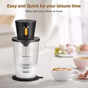 SIMPLETaste Electric Milk Frother, Automatic Battery Operated Foam Maker and Drink Mixer with Stainless Steel Whisk and Foamer Cup