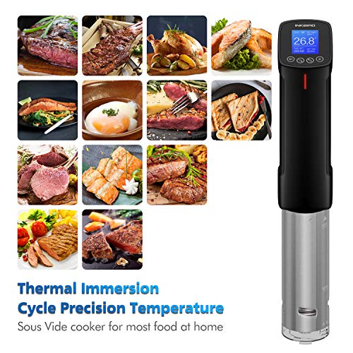 Inkbird WiFi Sous Vide Cooker Culinary Cooker, 1000 Watts, Recipe, Precise Temperature and Timer, Programmable Interface, Stainless Steel Thermal Immersion Circulator for Kitchen