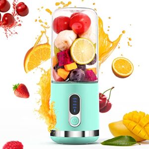 portable blender, togala a8 personal blender juicer cup, 4000mah type-c rechargeable, mini handheld blender with 6 blades, mixer for fruit shakes and smoothies, portable juicer for home outdoor, blue