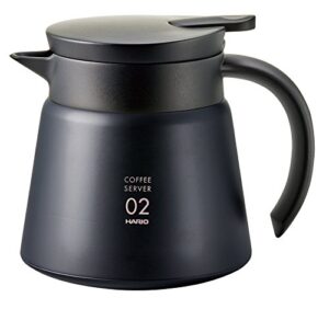 hario v60 insulated metal beverage server, 550ml, black