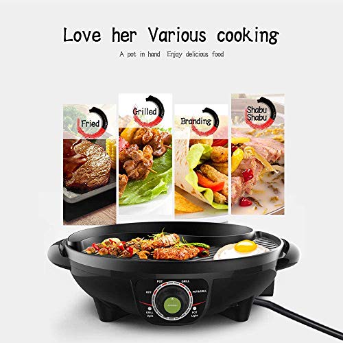 LIVEN BBQ Electric Grill with Shabu Shabu Hot Pot, Perfect for 1 to 4 Person