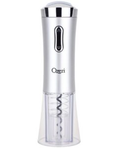 ozeri nouveaux electric wine opener with removable free foil cutter, refined silver