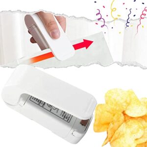 mini bag sealer heat seal,mini bag sealer,portable bag sealer,handheld mini heat sealer for snack fresh bag food storage (white)