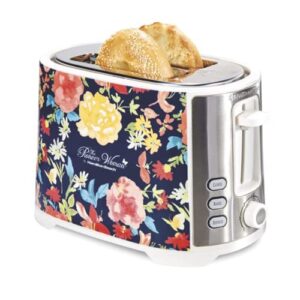 the pioneer woman fiona floral extra-wide slot 2-slice toaster, bread toaster, best toaster high-lift toast boost