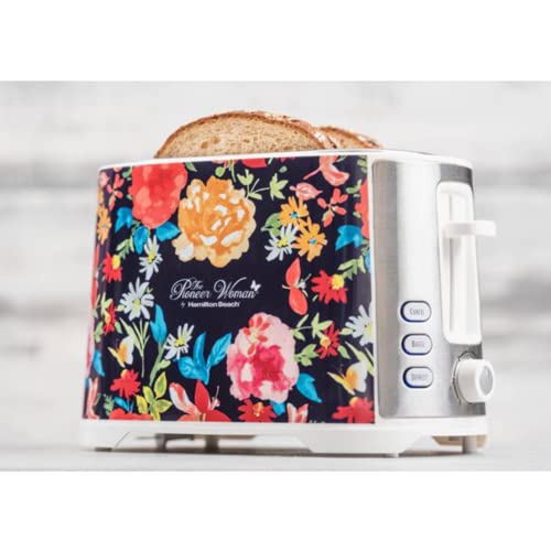 The Pioneer Woman Fiona Floral Extra-Wide Slot 2-Slice Toaster, Bread Toaster, Best Toaster High-Lift Toast Boost