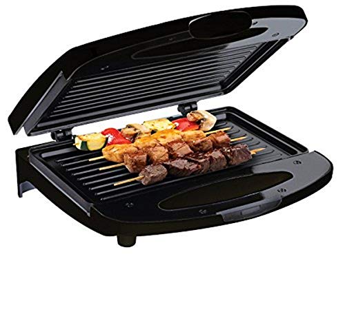 Chefman Electric Contact Grill Griddle, Indoor Dual Closed Sandwich Maker with Nonstick Plates & Cool Touch Handle, For Kitchen & Countertop, 2 Serving, Compact, Black