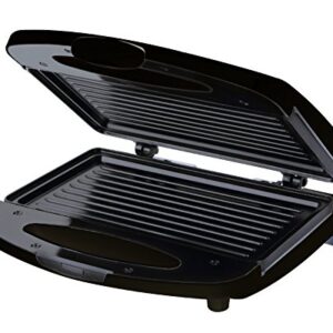 Chefman Electric Contact Grill Griddle, Indoor Dual Closed Sandwich Maker with Nonstick Plates & Cool Touch Handle, For Kitchen & Countertop, 2 Serving, Compact, Black