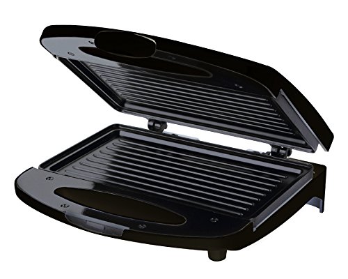 Chefman Electric Contact Grill Griddle, Indoor Dual Closed Sandwich Maker with Nonstick Plates & Cool Touch Handle, For Kitchen & Countertop, 2 Serving, Compact, Black