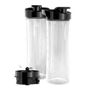 black+decker pbj2000 fusionblade 20 ounce bpa-free personal blender jars (2-pack with travel lids)