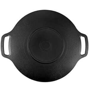 Sanbege Korean Grill Pan with Nonstick 6-Layer Coating, 13" Round BBQ Griddle, Compatible for Induction, Gas Stove, Electric Cooktop, Indoor or Outdoor Grilling