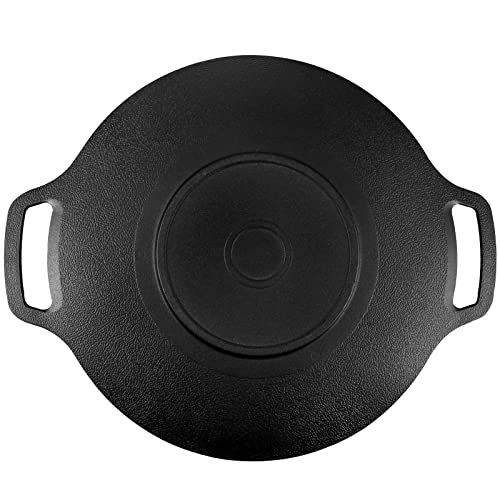 Sanbege Korean Grill Pan with Nonstick 6-Layer Coating, 13" Round BBQ Griddle, Compatible for Induction, Gas Stove, Electric Cooktop, Indoor or Outdoor Grilling