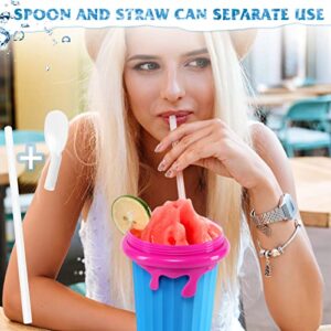 New 500ml Slushie Maker Cup, Large Capacity TIK TOK Magic Quick Frozen Smoothies Cup, Cooling Cup, Double Layer Squeeze Slushy Maker Cup, Happy Gifts for Kids (Blue)