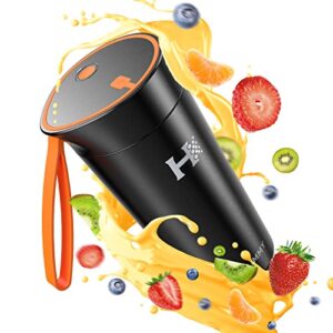 portable blender, haimmy stainless steel personal blender for smoothies and shakes one-handed fresh juice blender cup usb charging mini blender ice crusher for gym, travel, office