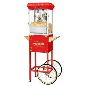 superior popcorn company 4650 spc movie night full popcorn machine, 8 oz, red floral