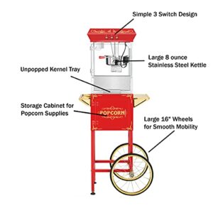 Superior Popcorn Company 4650 SPC Movie Night Full Popcorn Machine, 8 oz, Red Floral