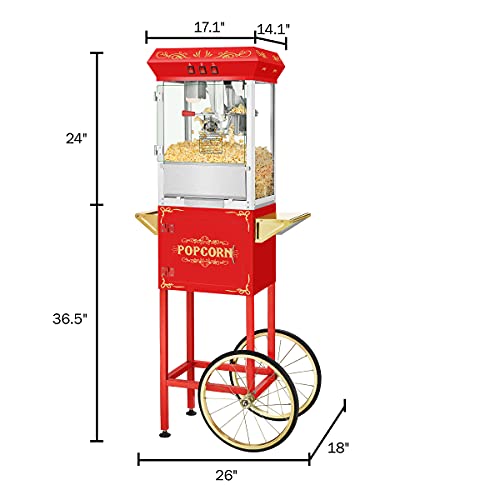 Superior Popcorn Company 4650 SPC Movie Night Full Popcorn Machine, 8 oz, Red Floral