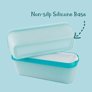 SveBake Ice Cream Storage Containers with Lids 2 PACK - 1.5 Quarts Homemade Ice Cream Tubs, Freezer Containers, Turquoise & Green