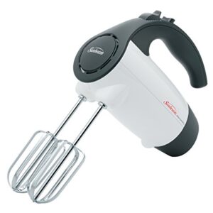 sunbeam 2524 200-watt 6-speed hand mixer, white with black accents