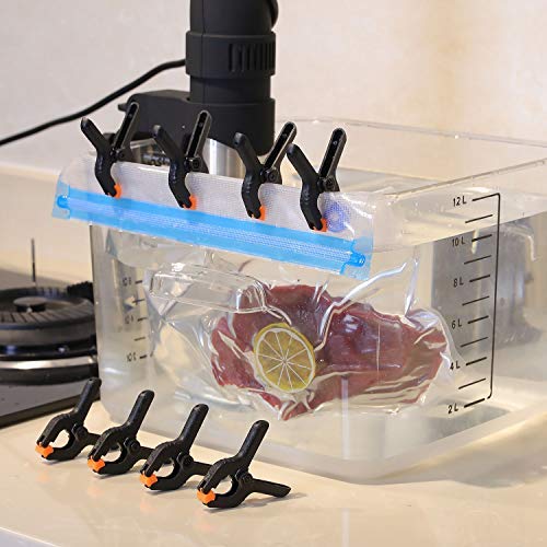 8 Pack Sous Vide Cooking Clips for Immersion Circulator Precision Cooker, Sous Vide Weights Clamps Cooker Case Compatible with Anova, ChefSteps Joule, Gramercy Kitchen, Gourmia (2.6 x 2.2 Inch)