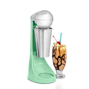 Nostalgia Two-Speed Electric Milkshake Maker and Drink Mixer, Includes 16-Ounce Stainless Steel Mixing Cup & Rod, Jade Green